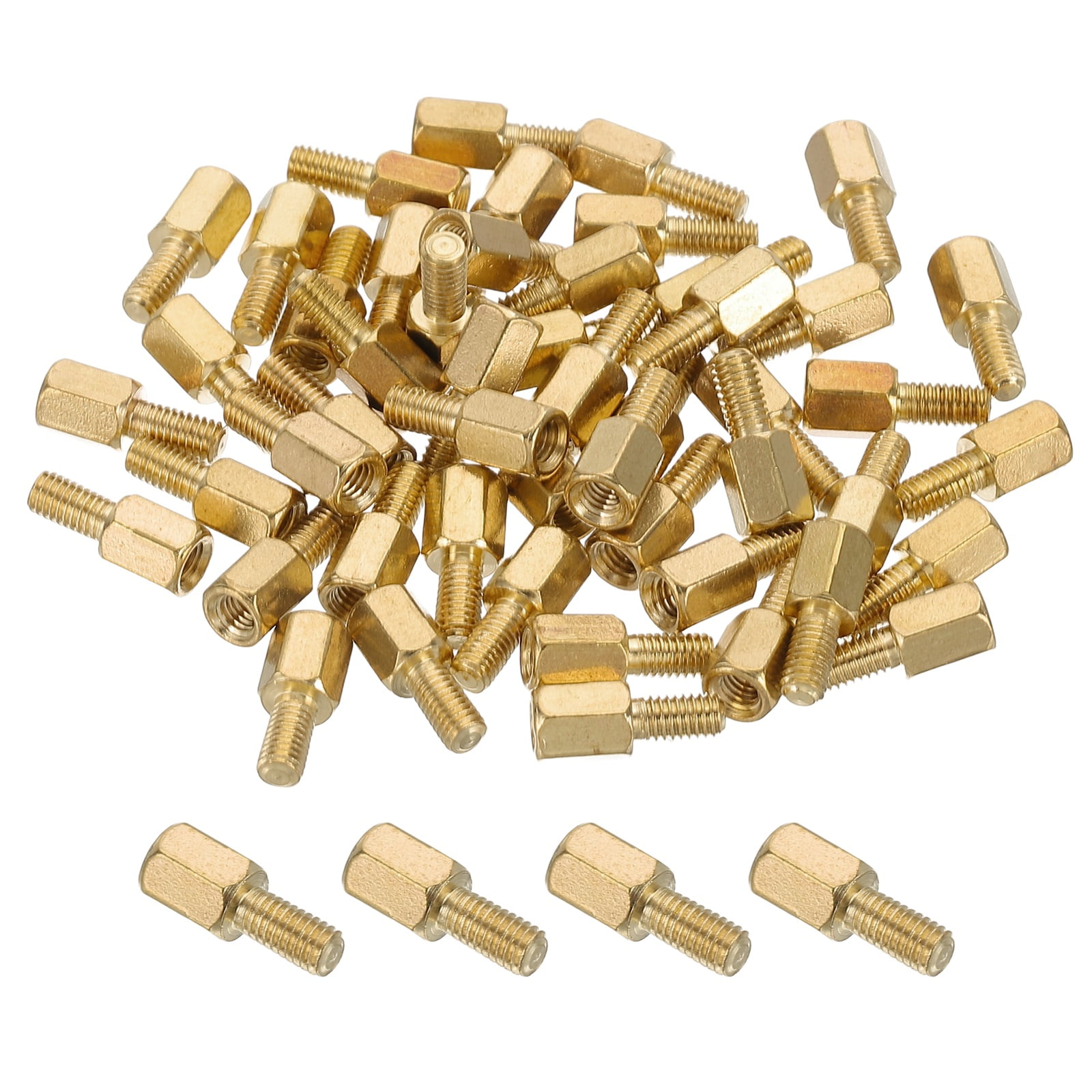 Uxcell Male to Female Thread Spacer Screws Brass Hex Standoff PCB ...