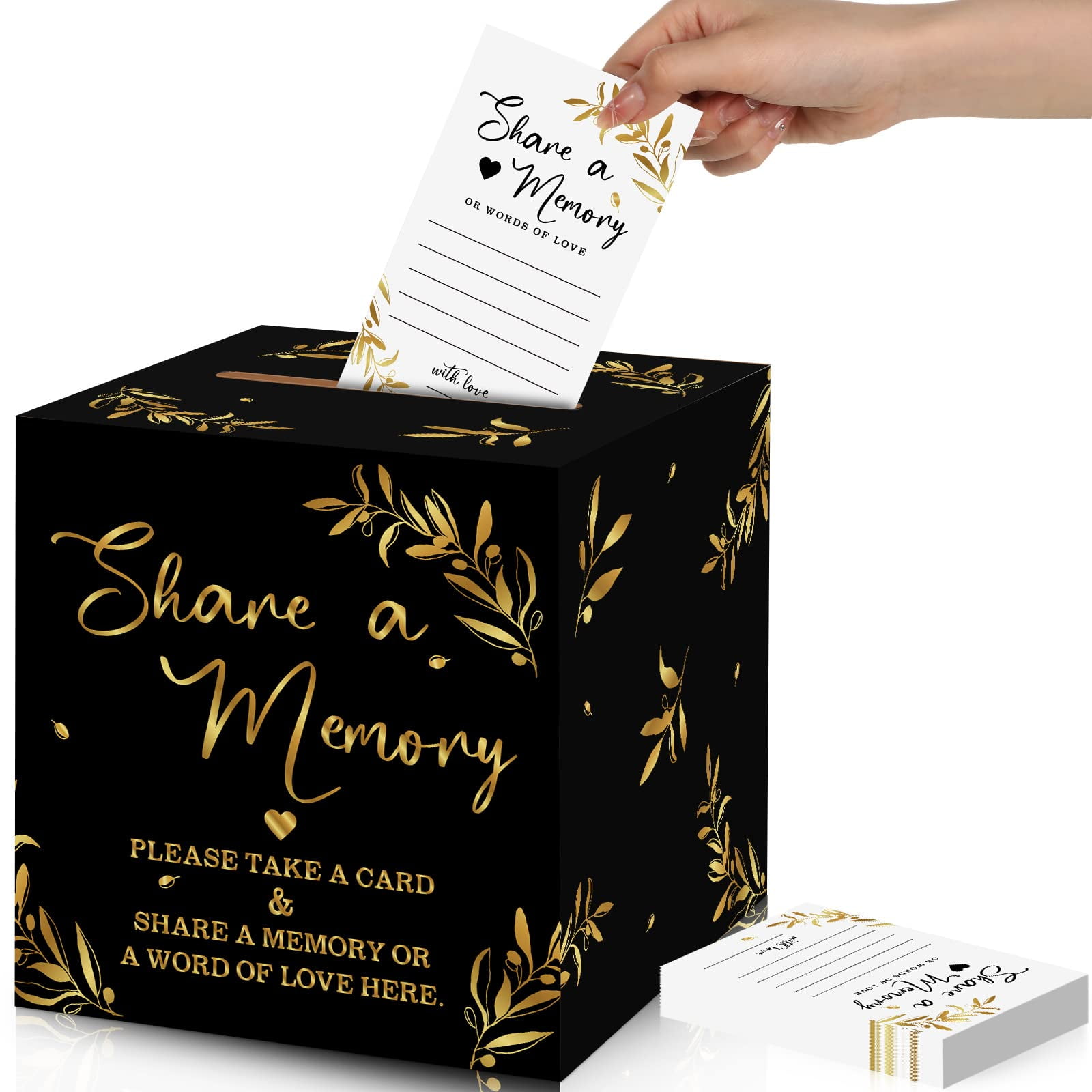 50 Pcs Memorial Cards with Keepsake Box, Guest Memory Notes for Funeral ...
