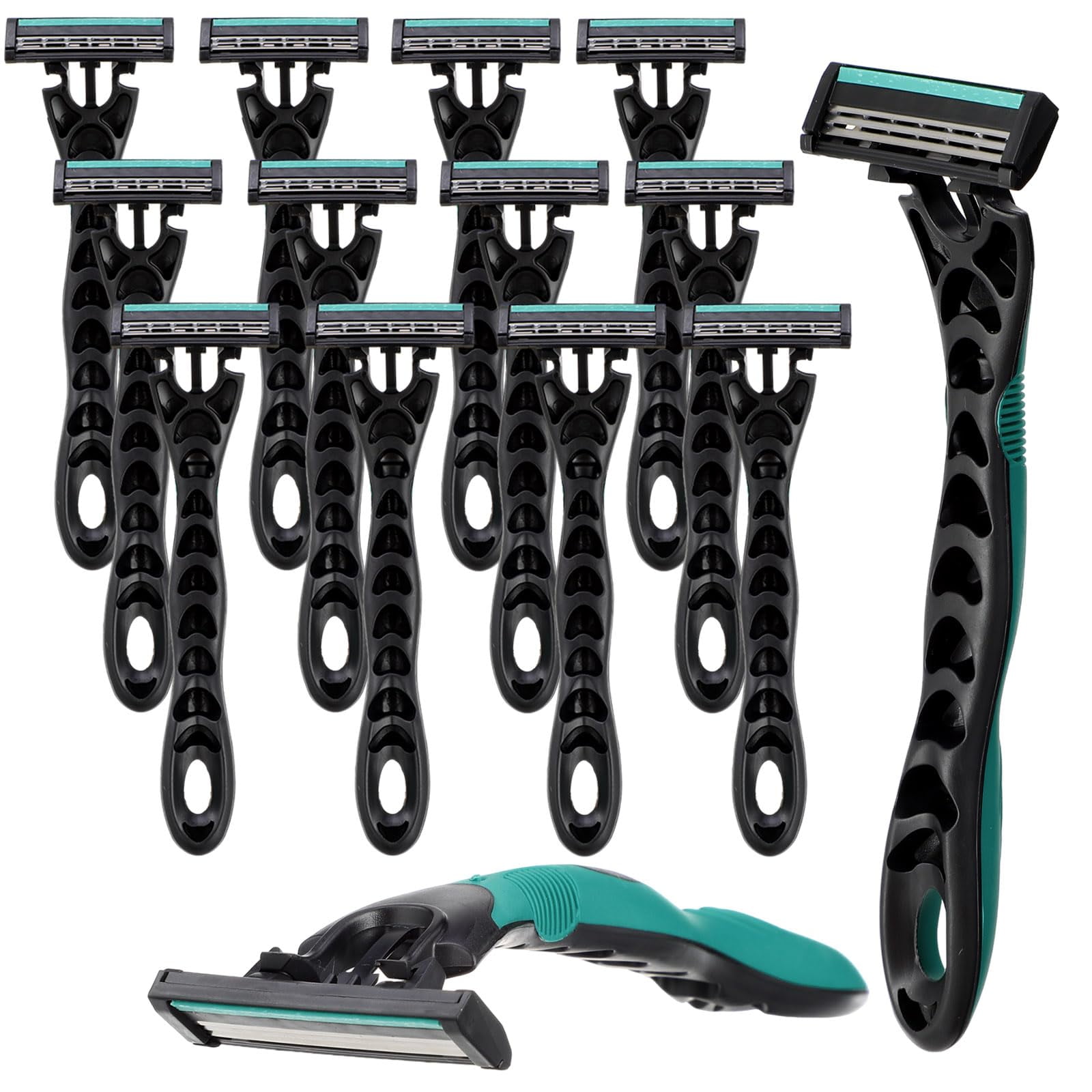 50 Pcs Men's Disposable Razors Bulk 3 Blade Men Razors for Head ...