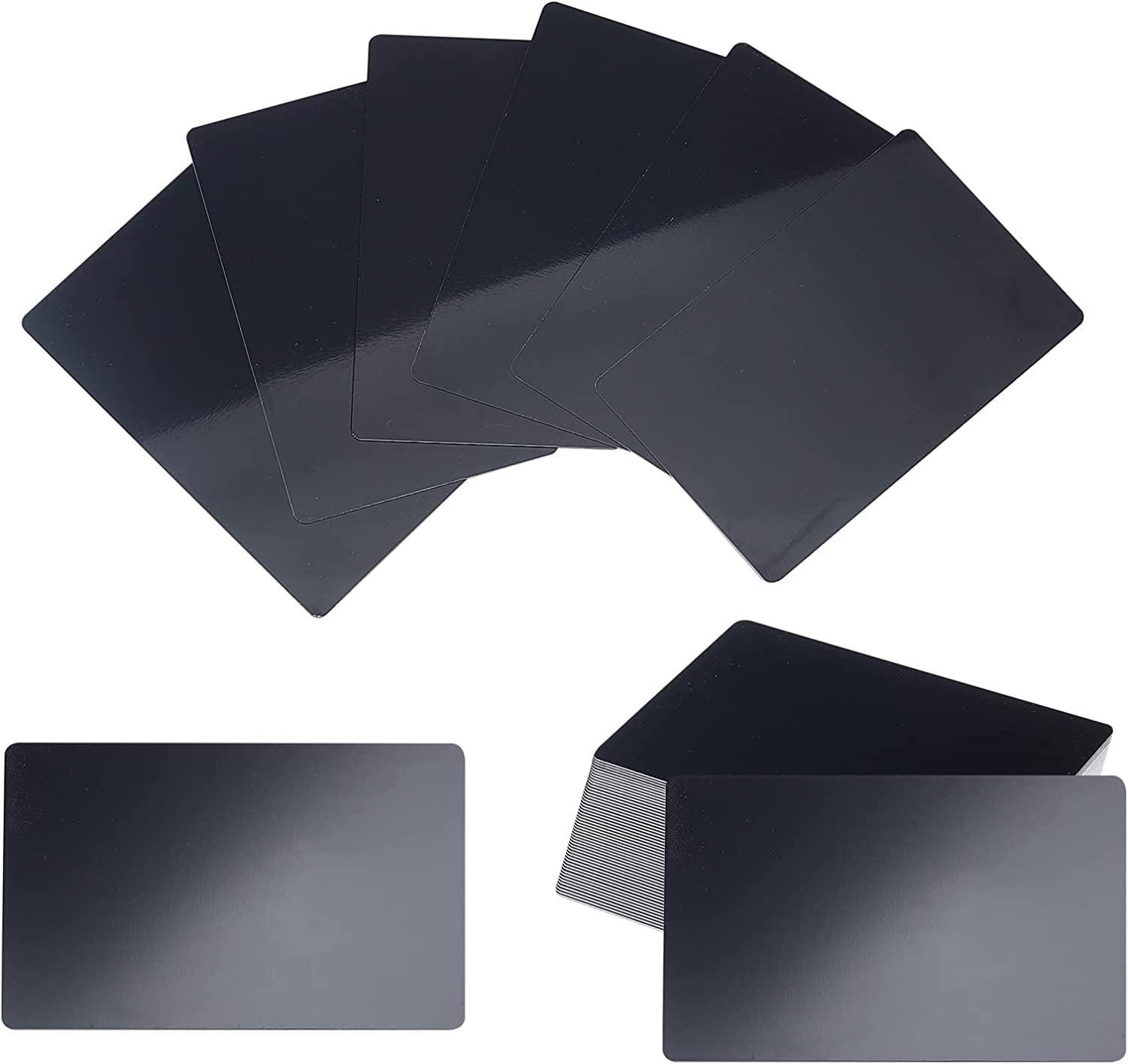 50 Pcs Metal Business Card 3-3/8"x2-1/8 Aluminium Blank Name Cards ...