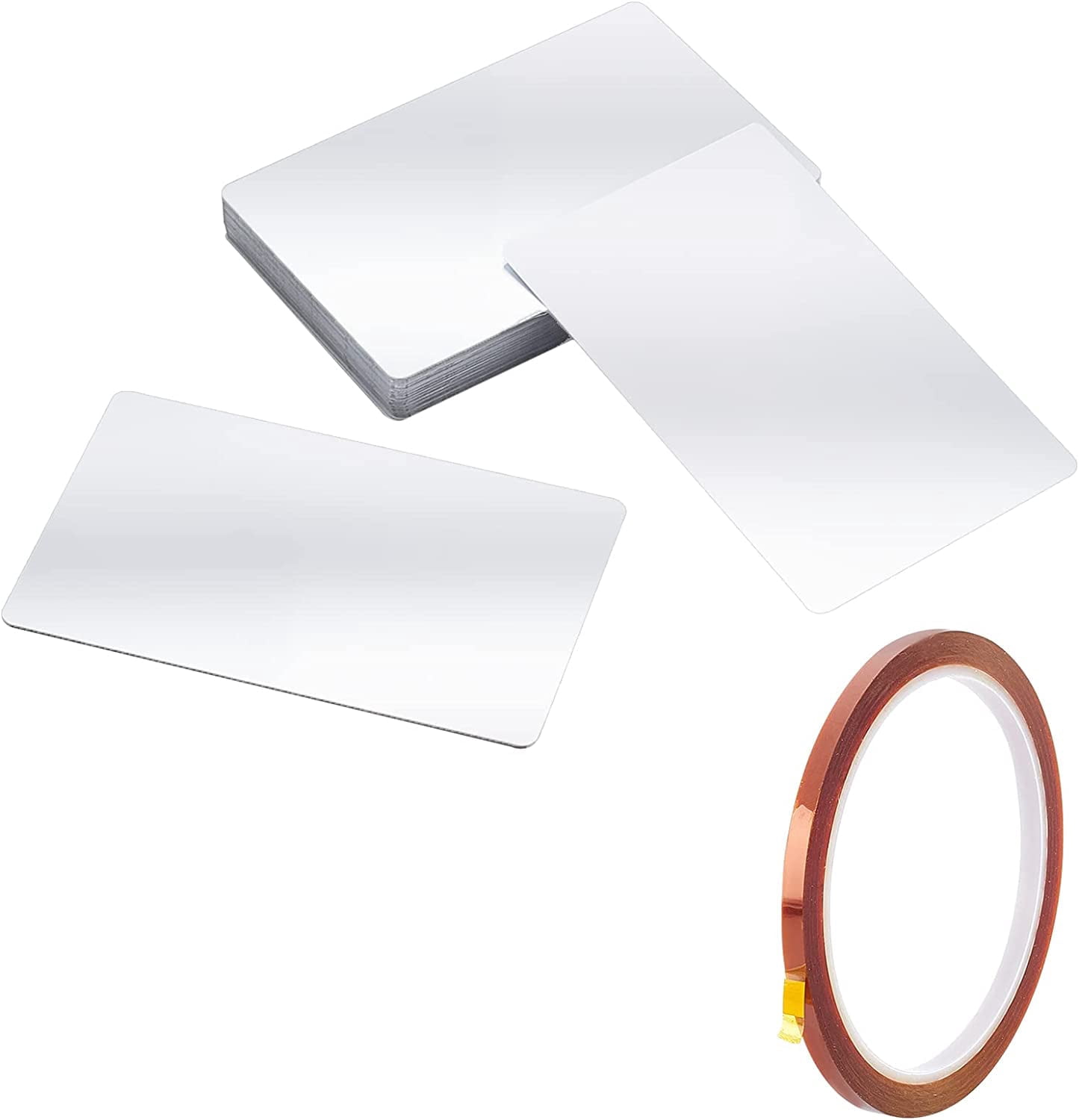 50Pcs Metal Business Cards 3.39"x2.12" Blank Aluminum Business Card ...