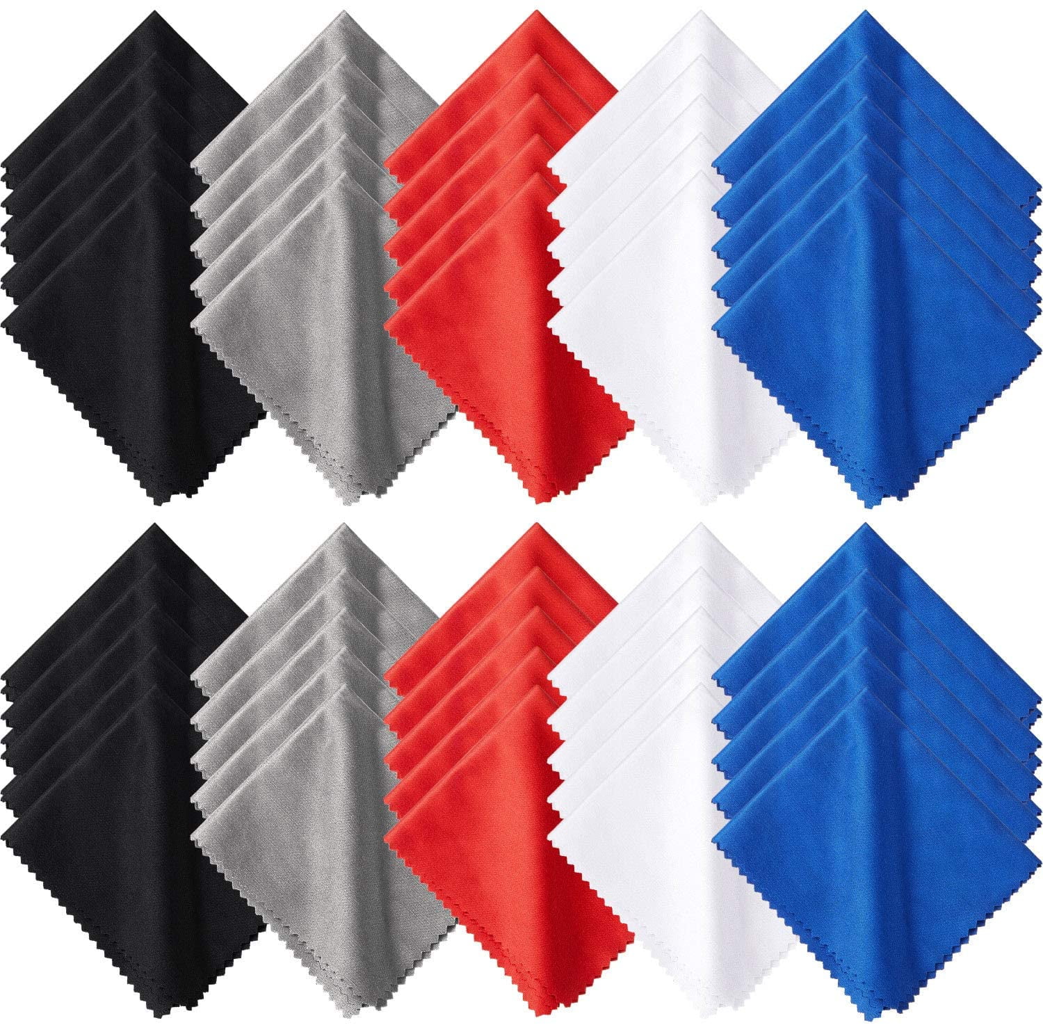 50 Pcs Microfiber Cleaning Cloth for Glasses 6x7 Inch Lens Eyeglasses ...
