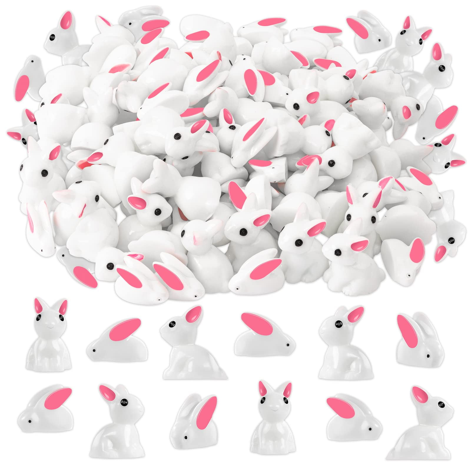 50 Pcs Mini Bunny Figurines Bulk Rabbit Miniature Figurines Resin Cute ...