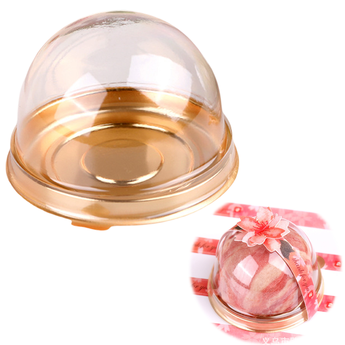 50 Pcs Mini Cake Box, Clear Plastic Mini Cupcake Box Muffins Box ...