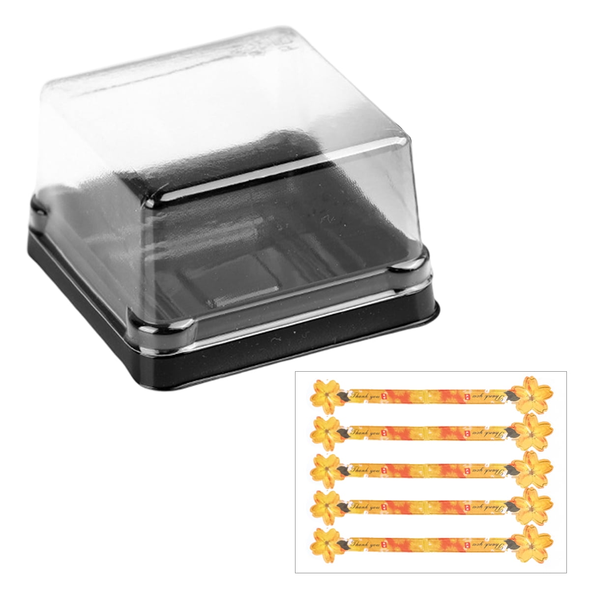 50 Pcs Mini Cake Box, Clear Plastic Mini Cupcake Box Muffins Box ...