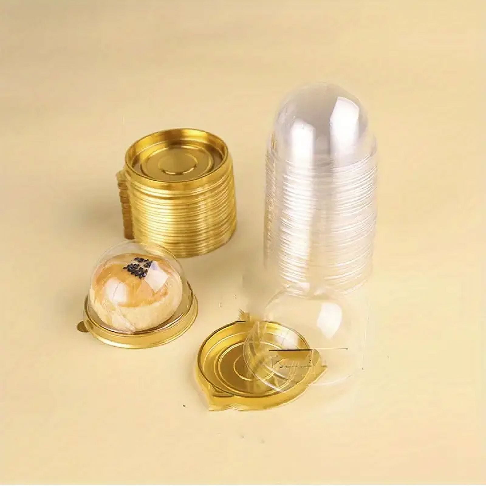 50 Pcs Mini Cake Containers, Clear Plastic Cupcake Box With Dome Lids ...