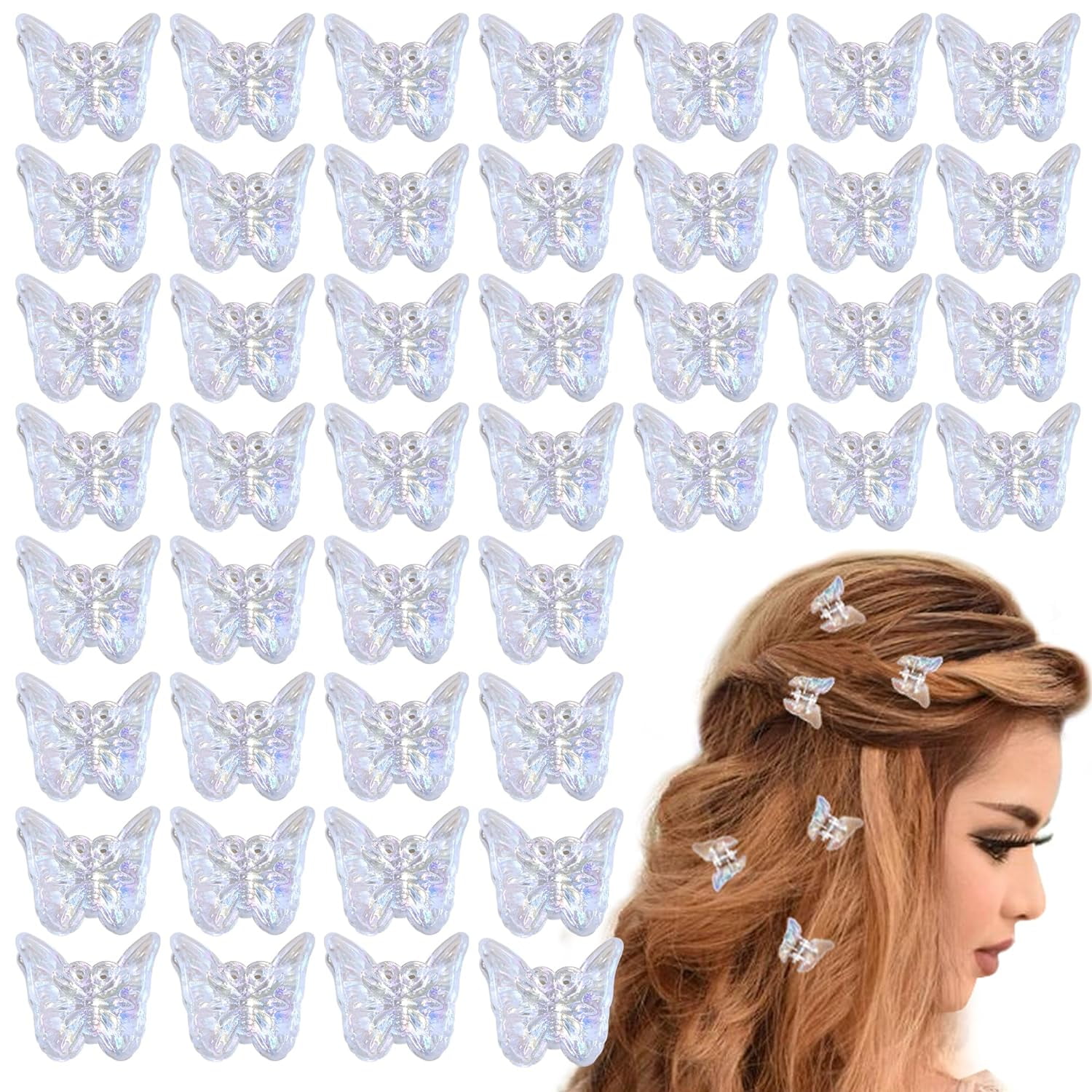 50 Pcs Mini Cute Butterfly Hair Clip Set for 90s Girls and Women ...
