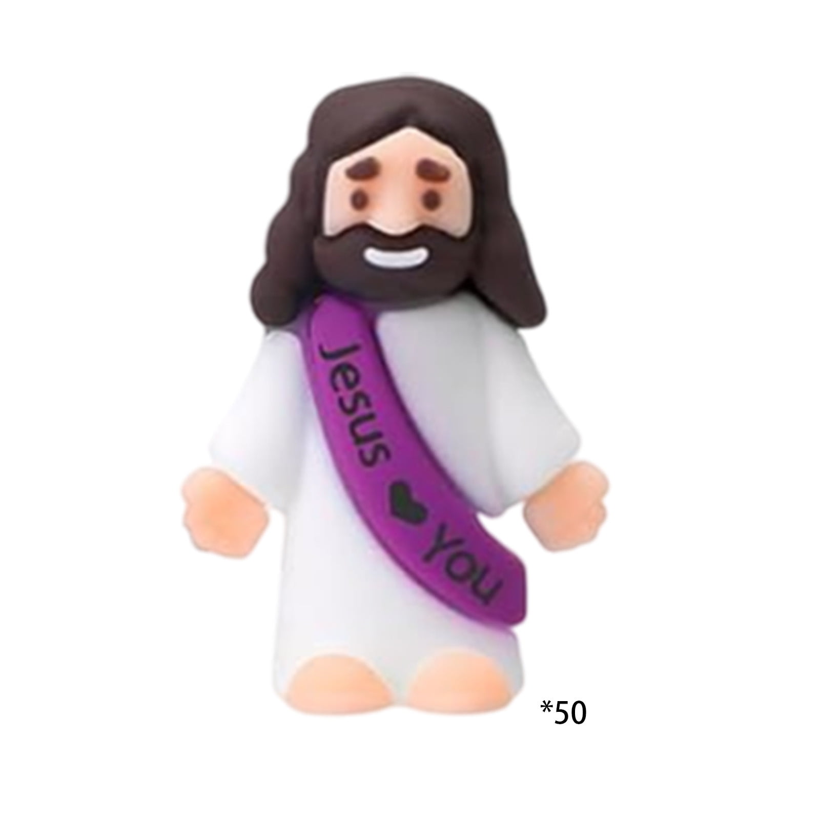 50 Pcs Mini Jesus Figures Easter Jesus Loves You Jesus Toys Little ...