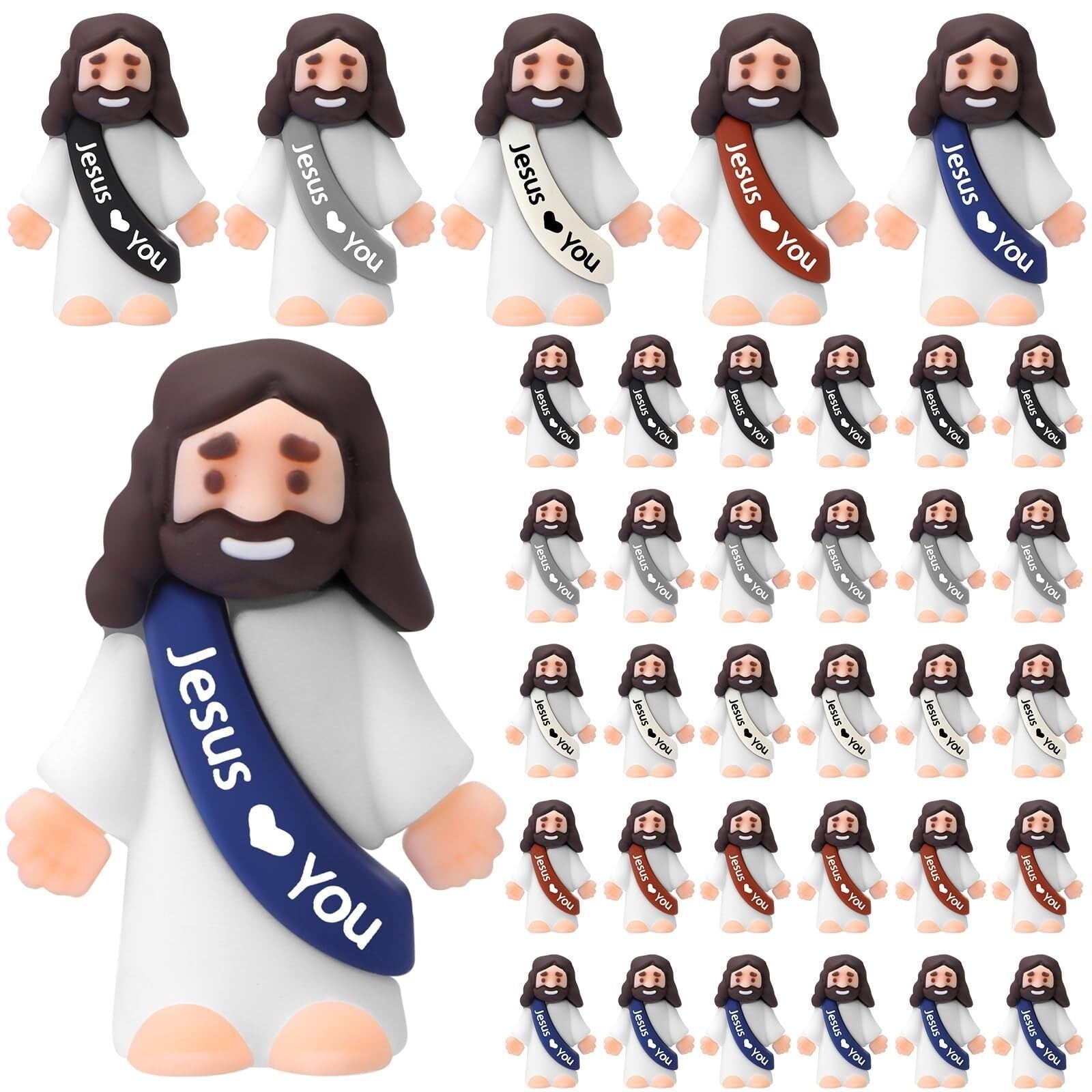 50 Pcs Mini Jesus Figures Jesus Loves You Christ Toys Little Christ ...