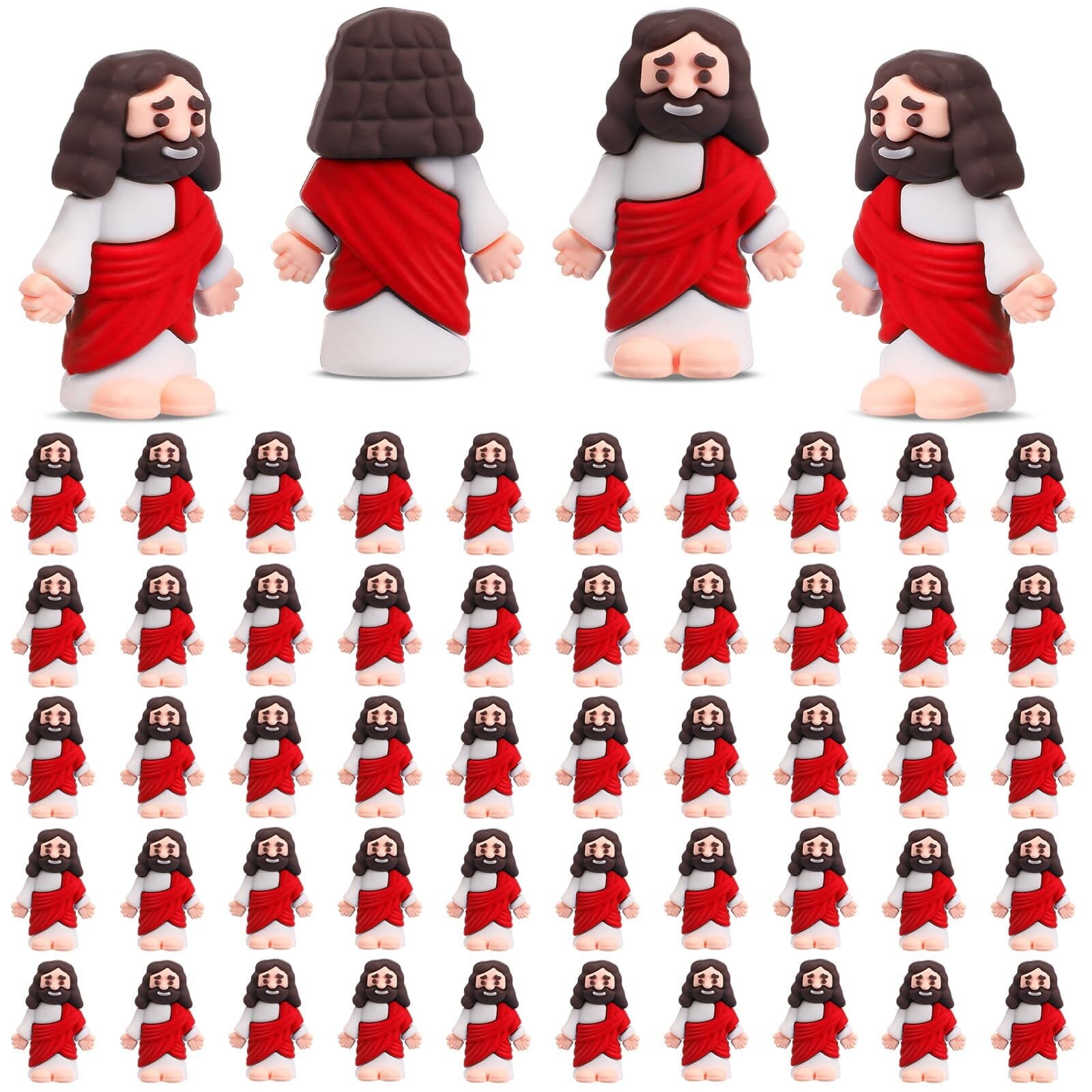 WQQ 50 Pcs Mini Jesus Figures Original Design Jesus Toys Little Figures ...