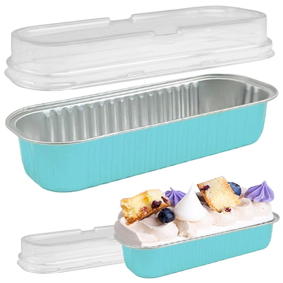 50 Pcs Mini Loaf Pans with Lids, 6.54X2.56X1.18