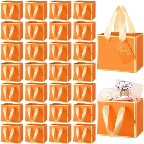 50 Pcs Mini Metallic Foil Gift Bags with Handles 4x4.75x2.25'' Tiny ...