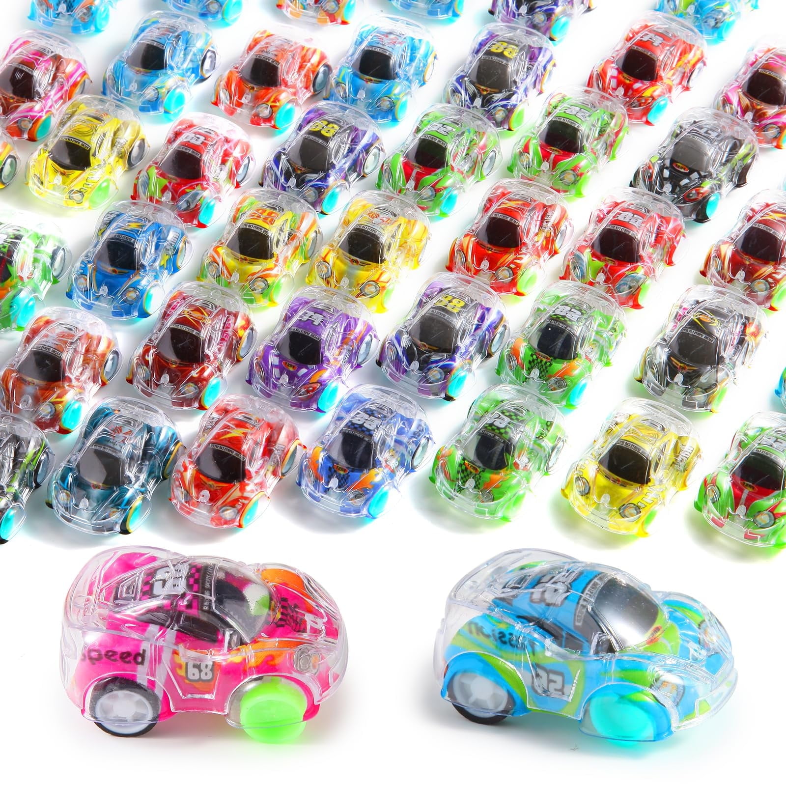 50 Pcs Mini Pull Back Cars Set,Pull Back Racing Vehicles for Kids ...