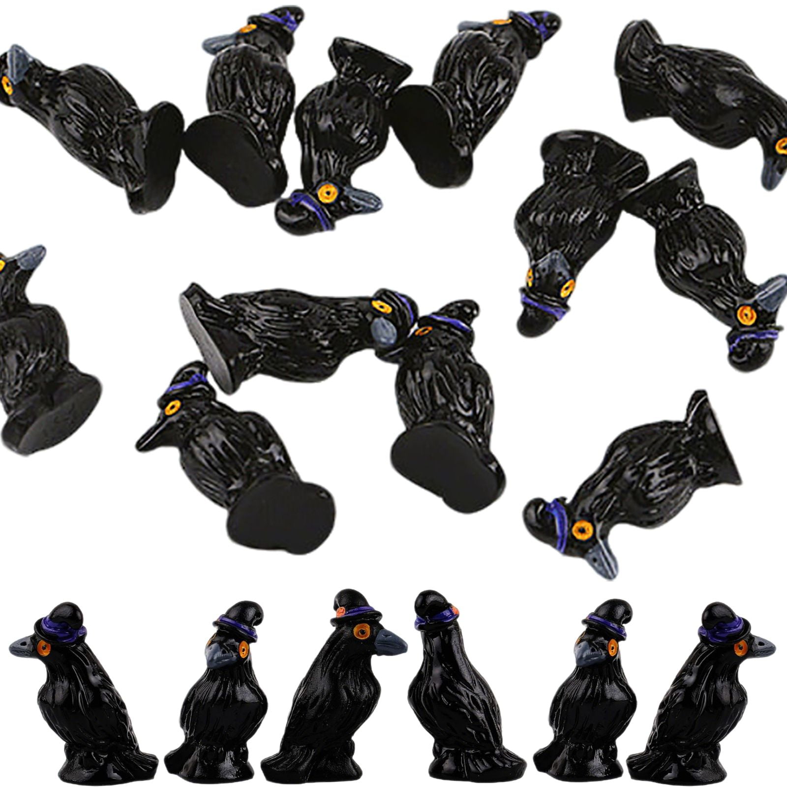 50 Pcs, Mini Resin Crows Red Cardinal Bird Tiny Animals Figurines ...