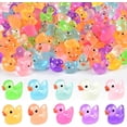 50Pcs Luminous Mini Resin Ducks Glow in The Dark Tiny Duck Figurines ...