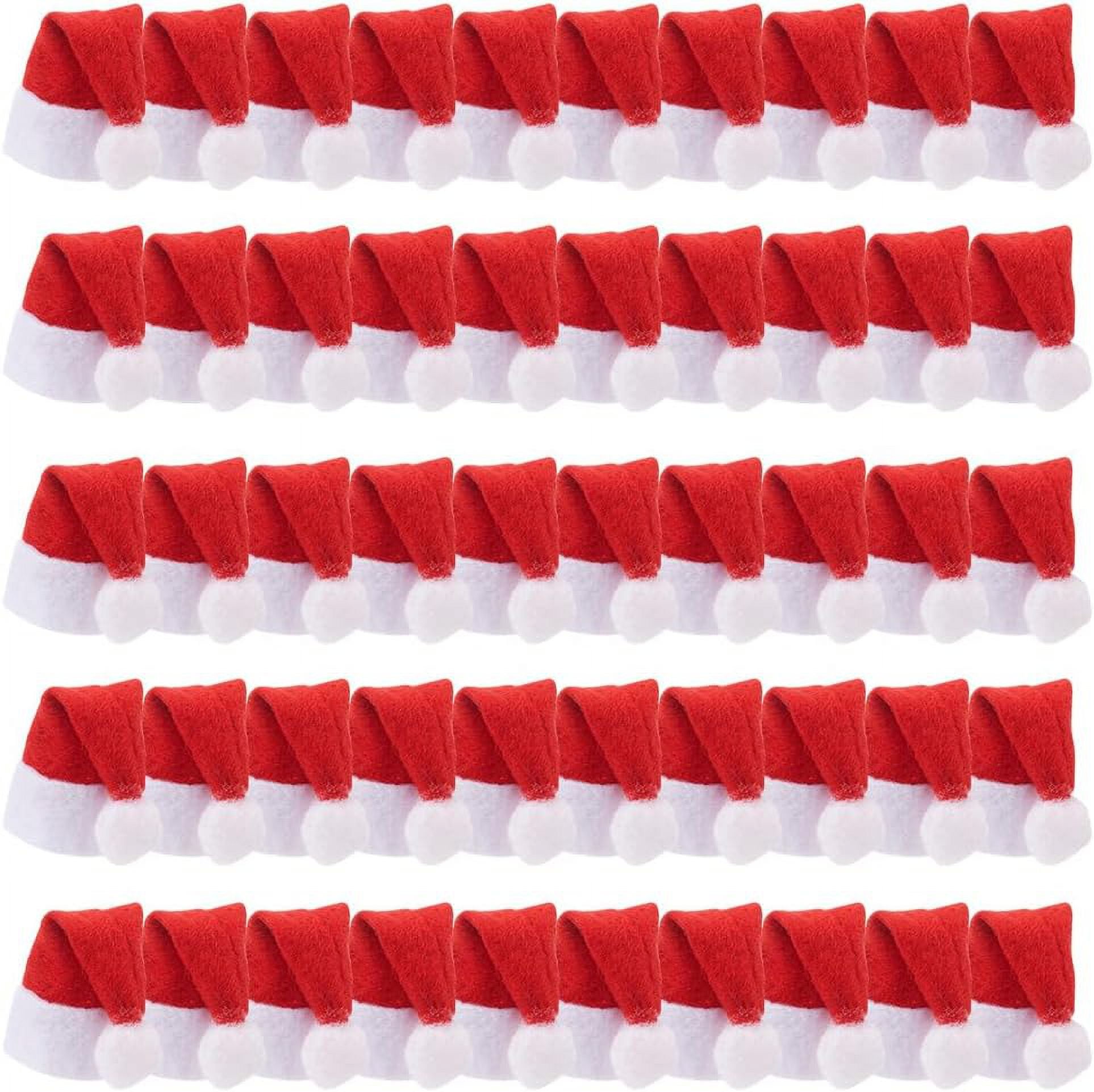 50 Pcs Mini Santa Wine Hats Cloth Mini Christmas Bottle Hats Christmas ...