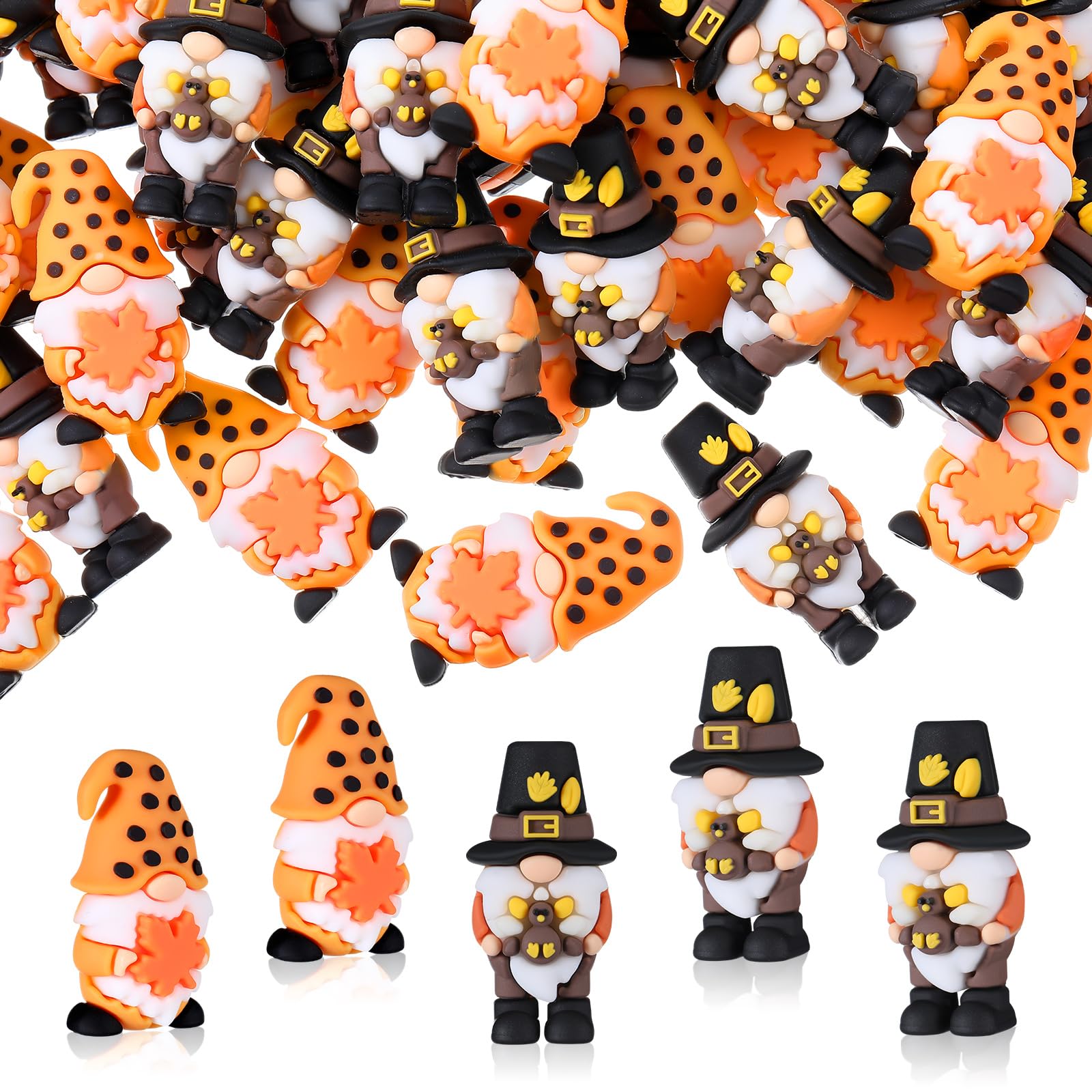 50 Pcs Mini Thanksgiving Gnomes Bulks Mini Fall Thanksgiving Figures ...