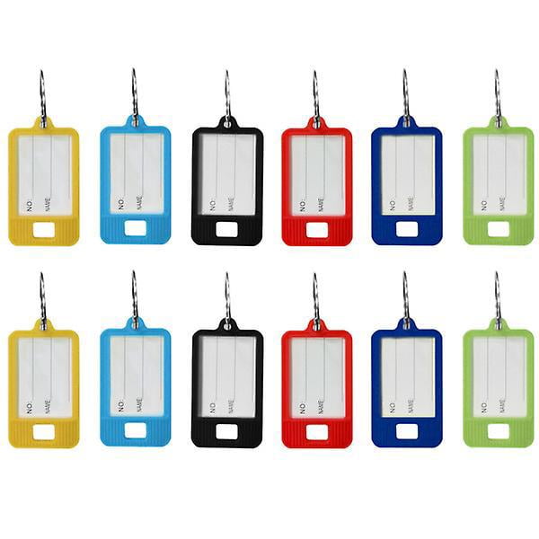 50 Pcs Multifunctional Key Fobs Key Ring Name Tag Tags (Random Color ...