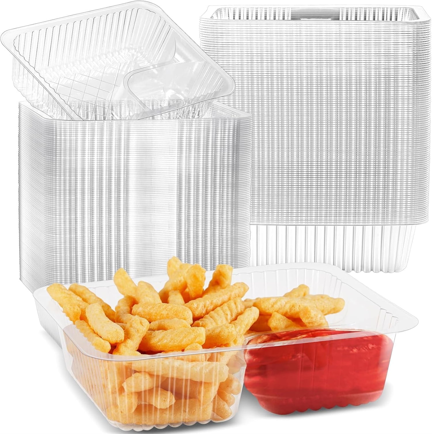 50 Pcs Nacho Trays Disposable,Plastic Nacho Cheese Trays,12 oz Clear ...