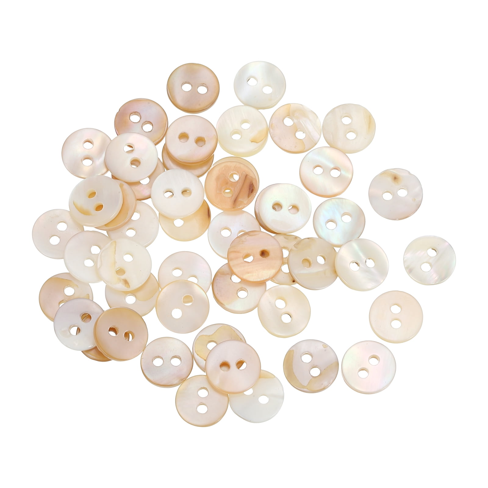 50 Pcs Natural Shell Button, 2 Hole Mother of Pearl Button 9mm Sewing Button - Walmart.com