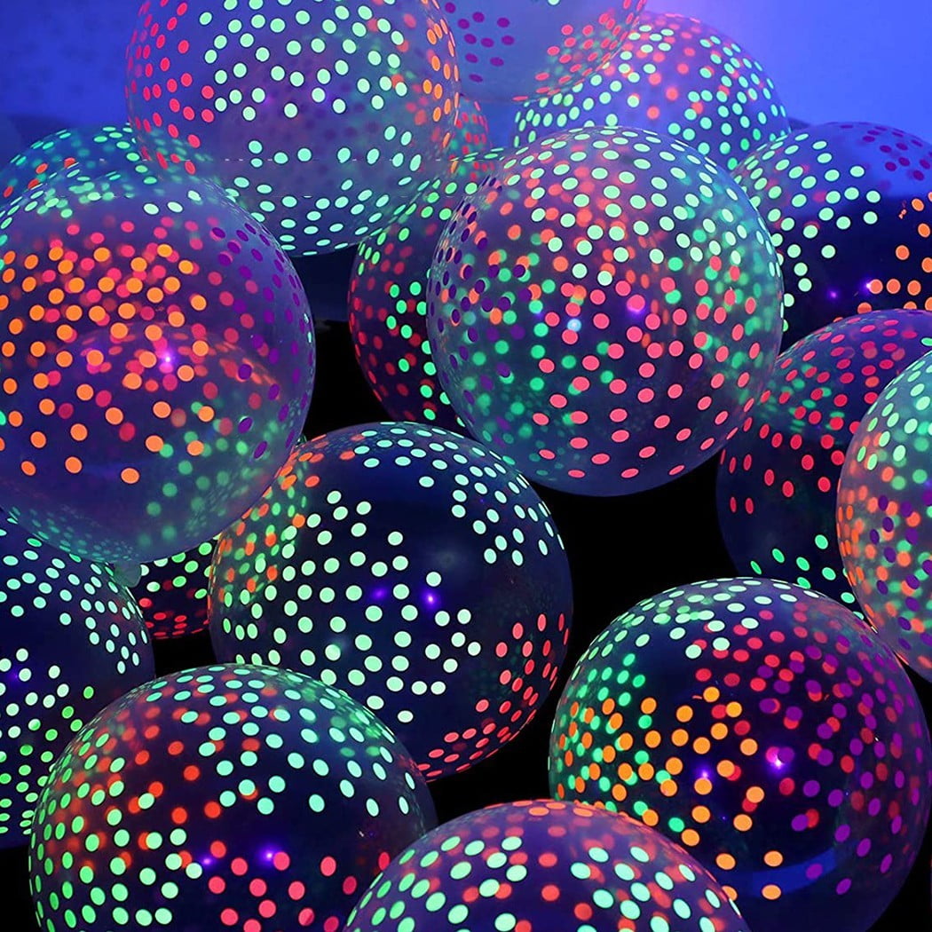 50 Pcs Neon Glow Balloons Fluorescent Balloons Blacklight Party ...