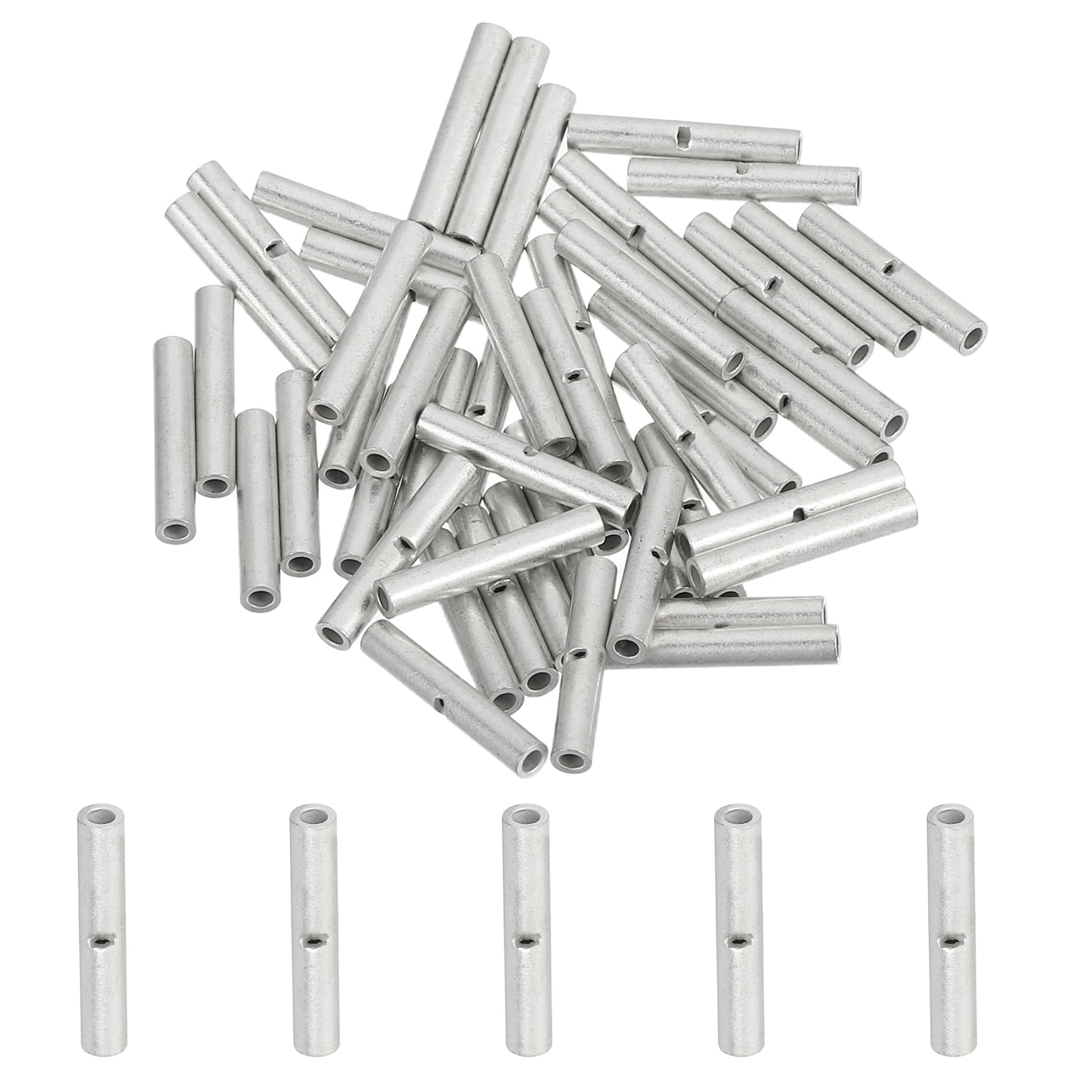 50 Pcs Non Insulated Butt Connectors 26-22AWG Wire Connector BN0.5 for ...