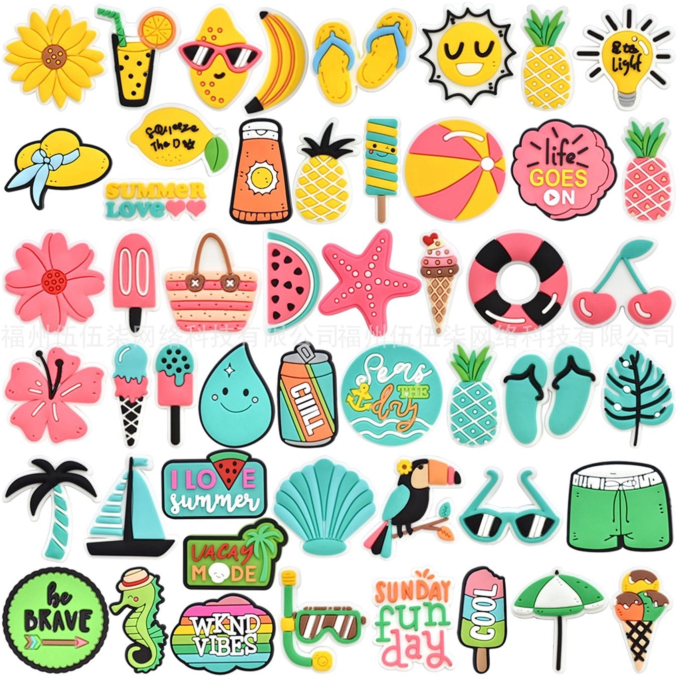 50 Pcs Non-Repeat Cute PVC Shoe Charms, Shoe Decoration Charms for Croc ...