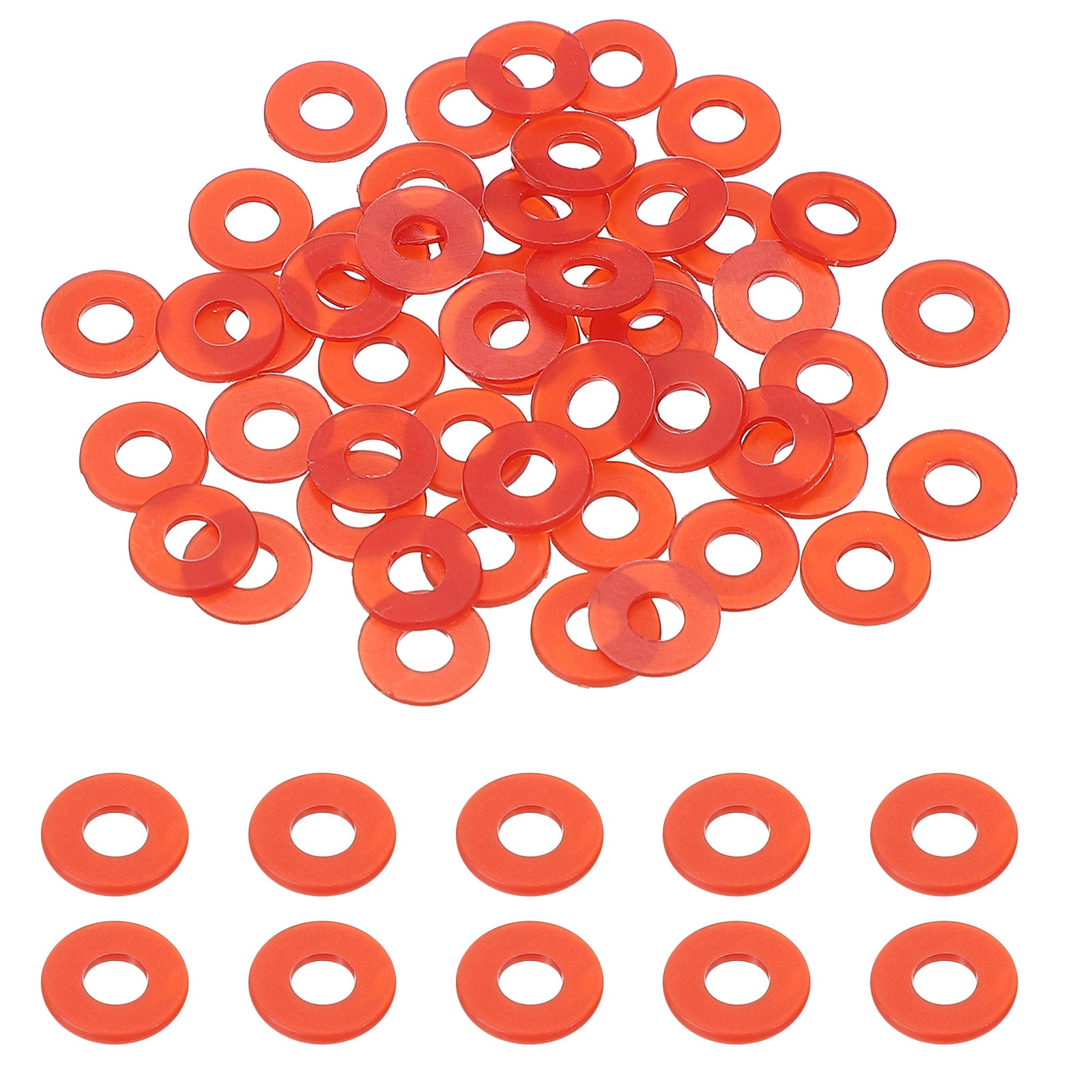 50 Pcs Nylon Flat Washers 4mm ID 10mm OD 1mm Thick Plain Washer ...