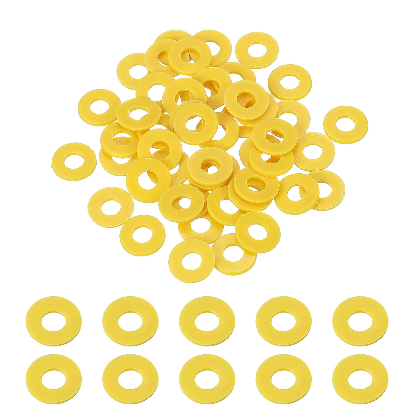 50 Pcs Nylon Flat Washers 4mm ID 10mm OD 1mm Thick Plain Washer ...