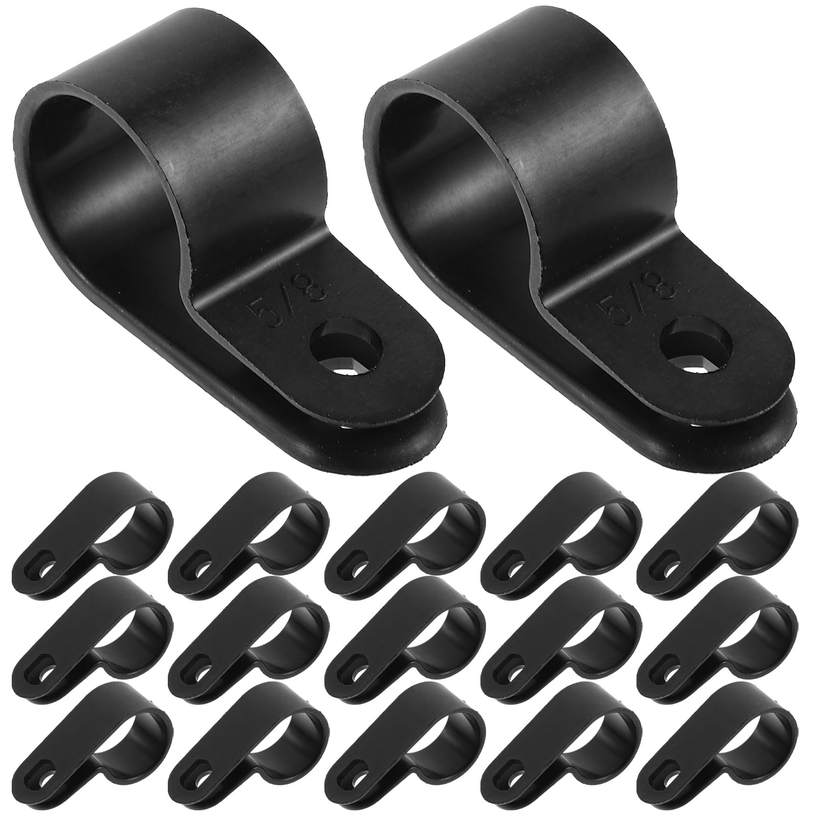 50 Pcs Nylon R-type Cord Clip Organizer Anchors Clamps Wire Black ...