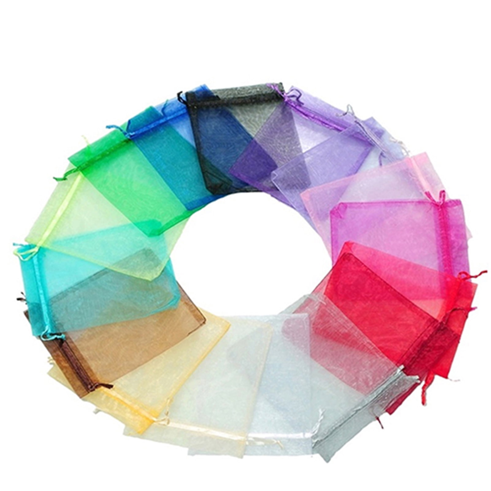 50 Pcs Organza Jewelry Gifts Drawable Box Wedding Gift Candy Mini Pouch ...