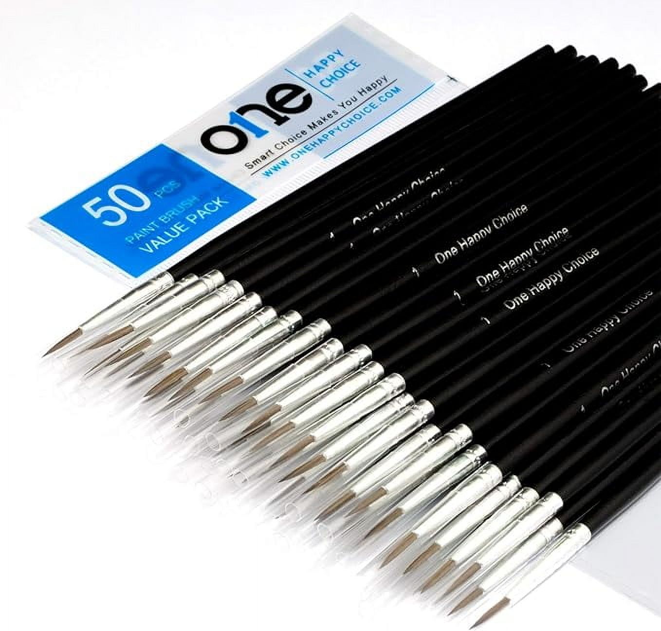 50 Pcs Pack of Synthetic Sable Fine Detail Paint Brushes Set for ...