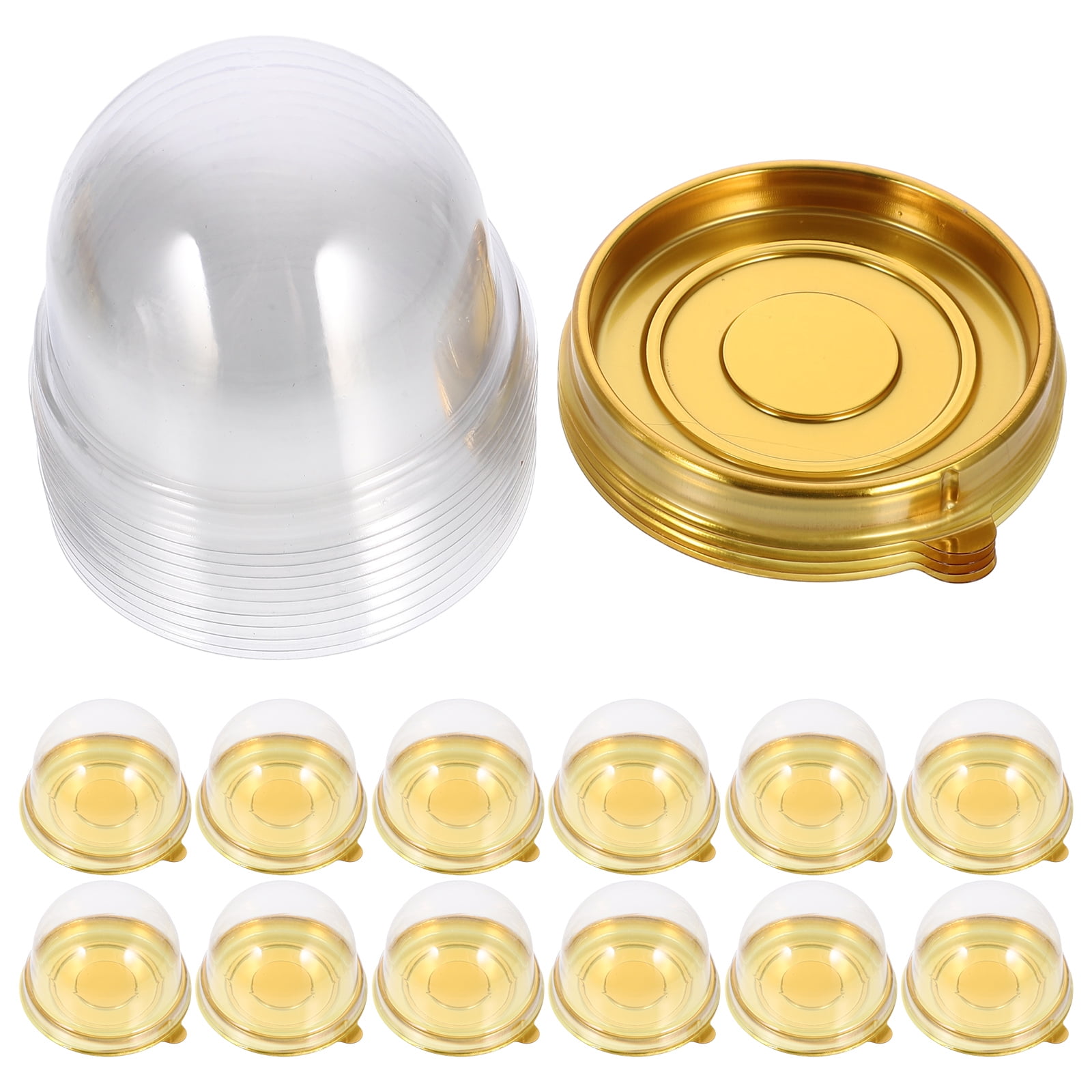 NIAIZEK Golden PP Mini Cake Container for Bakers and Party Hosts 50pcs ...