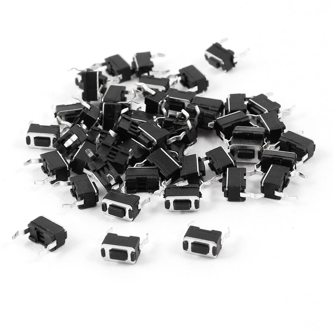 50 Pcs Panel PCB Momentary SPST Tactile Tact Switch Black 6x3x4.3mm ...