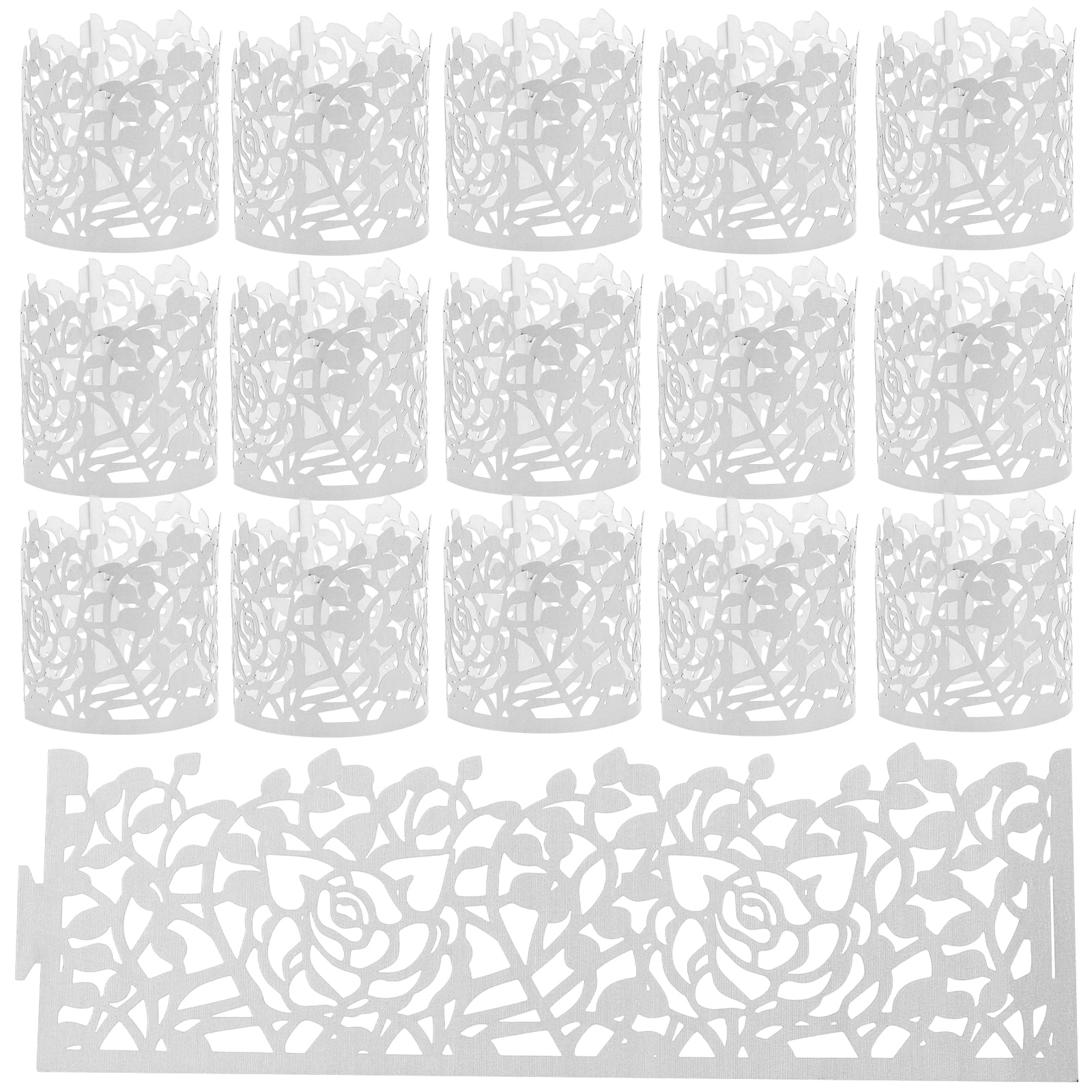 50 Pcs Paper Desktop Decor Wedding Reflective Napkin Ring Button Hotel ...