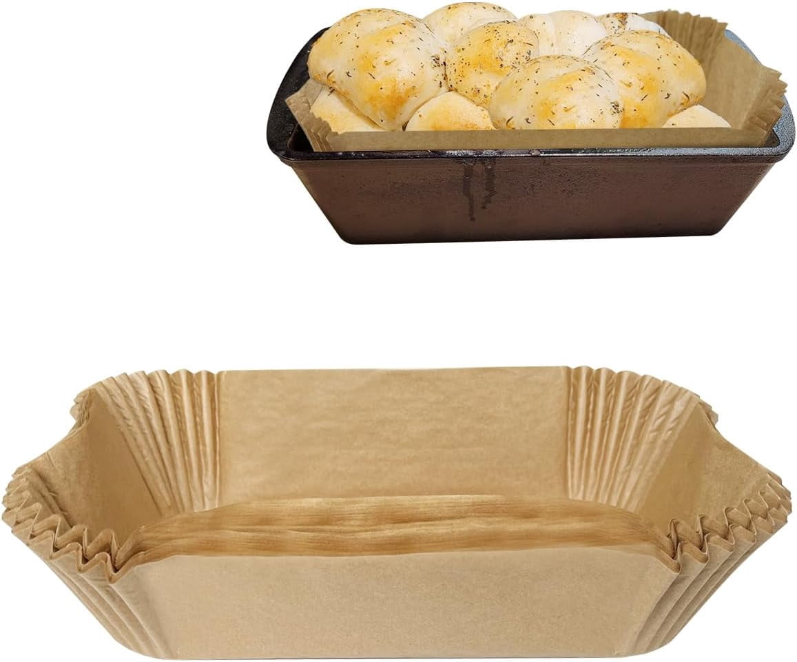 50 Pcs Paper Loaf Pan Liners，9x5 Inch Bread Pan Parchment Liners for ...