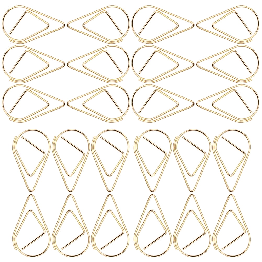 50 Pcs Paperclip Paperclips Assorted Size Jumbo Smooth Office Golden ...
