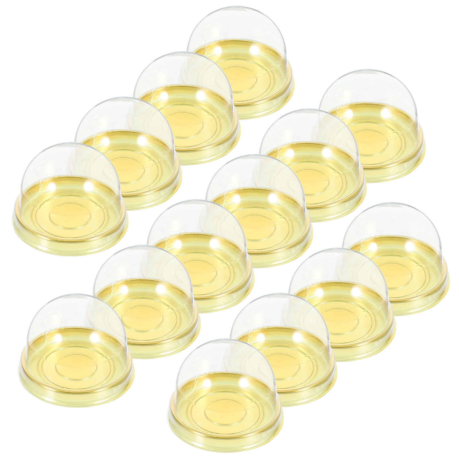 MLINS Golden Mini Cupcake Containers with Transparent Cover for ...