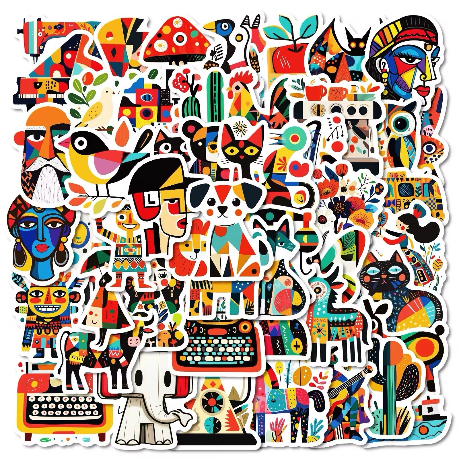 50 Pcs Picasso Style Abstract Stickers Art Decals Hydro Laptop Free ...