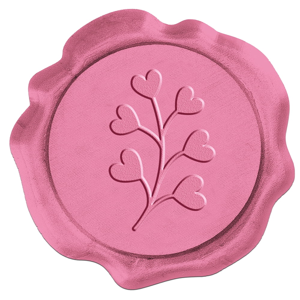 50 Pcs Pink Love Leaves Wax Seal Stickers Heart Shape Leaves Seals 3cm ...