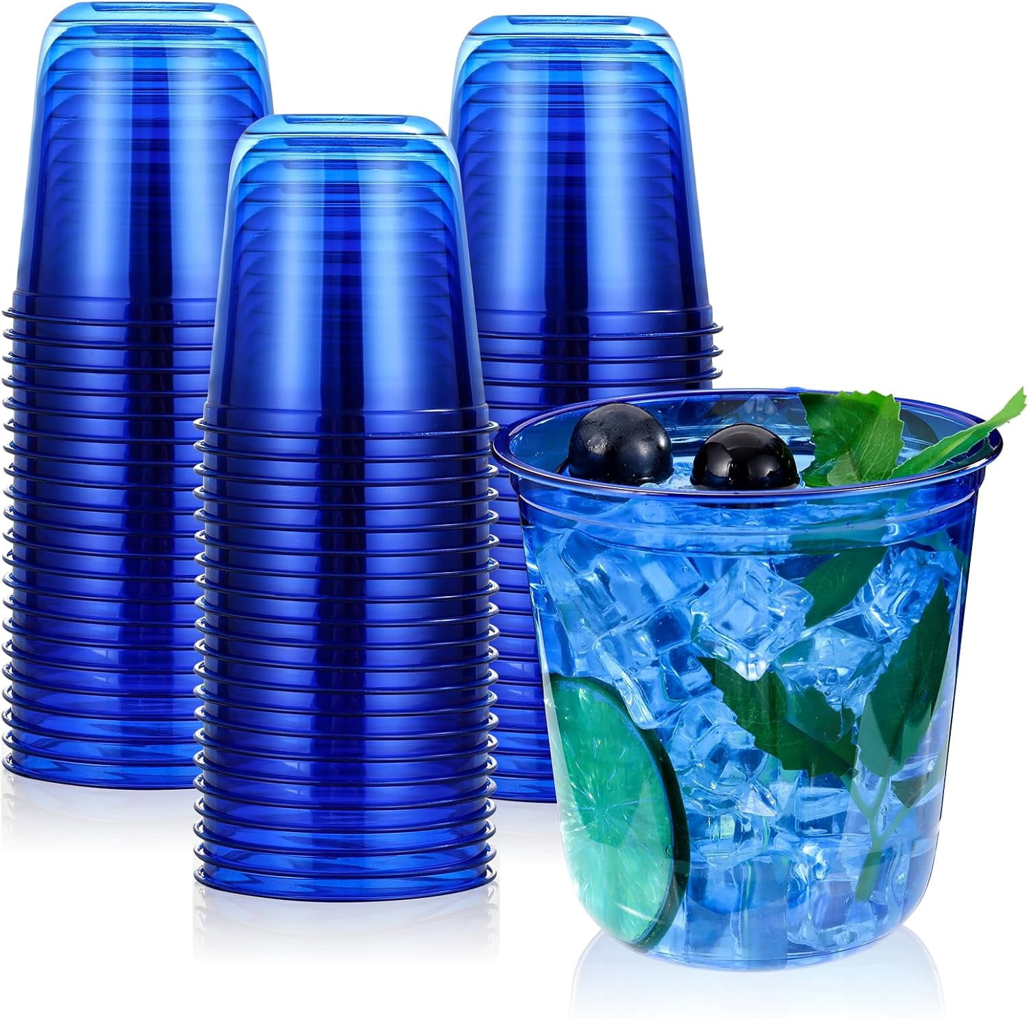 50 Pcs Pink Plastic Cups, 12oz Disposable Stemless Wine Glasses for ...