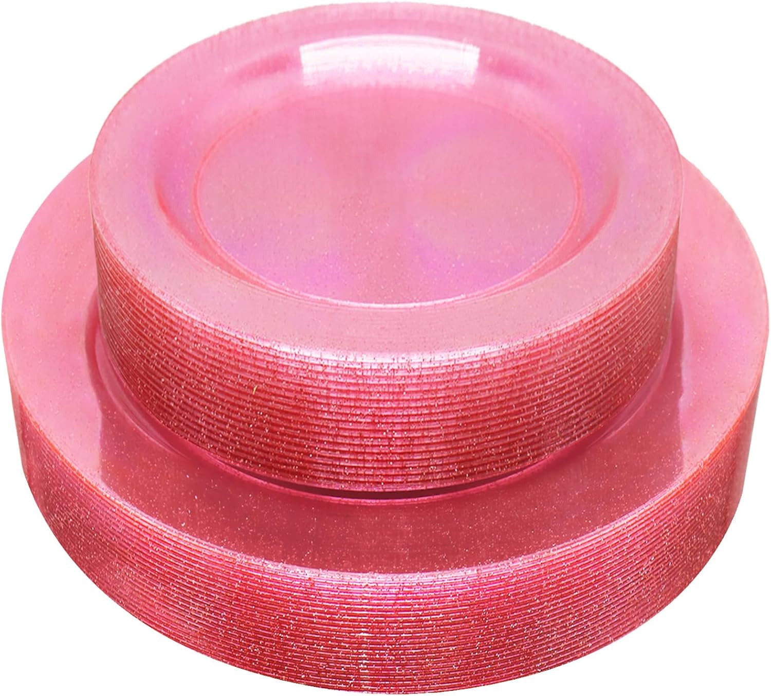 50 Pcs Pink Plastic Plates Pink Disposable Plastic Plates Heavy Duty ...