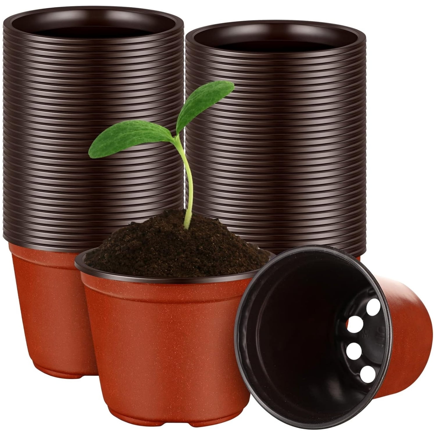 50 Pcs Plants Nursery Pot Plastic Seed Starting Pots Flower Pots Plant ...