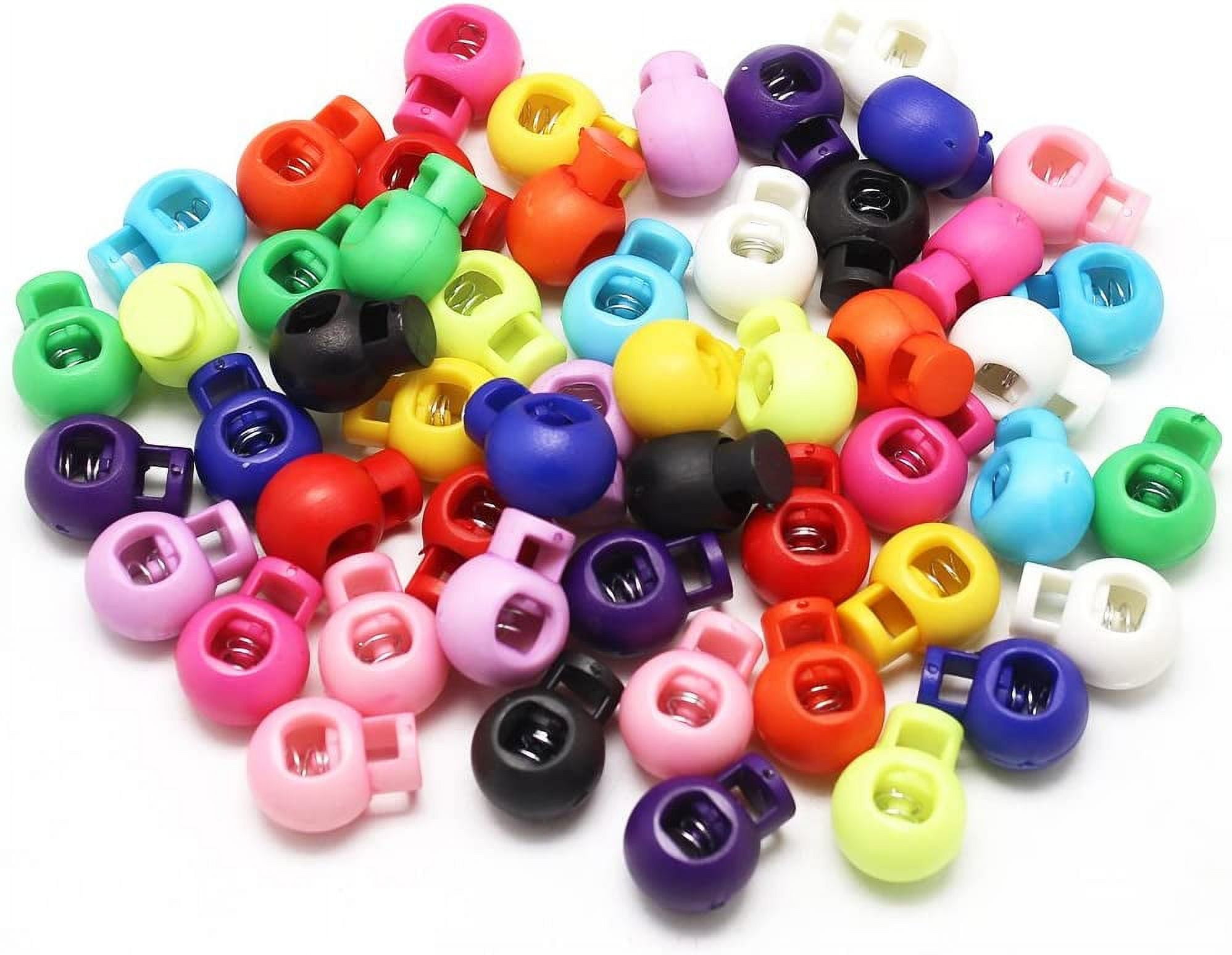 50Pcs Single Hole Round Cord Stopper Spring Loaded Locks Push Button ...