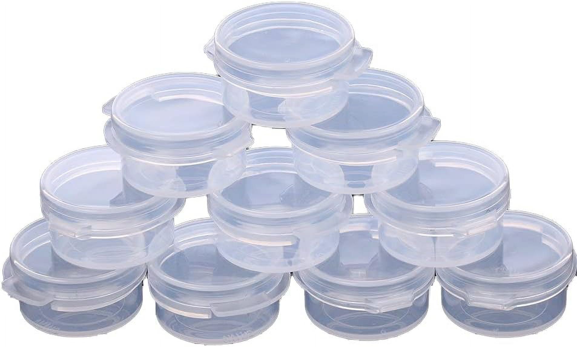 50 Pcs Plastic Cosmetic Jar 5g Empty Clear Case with Snap Lids Portable ...