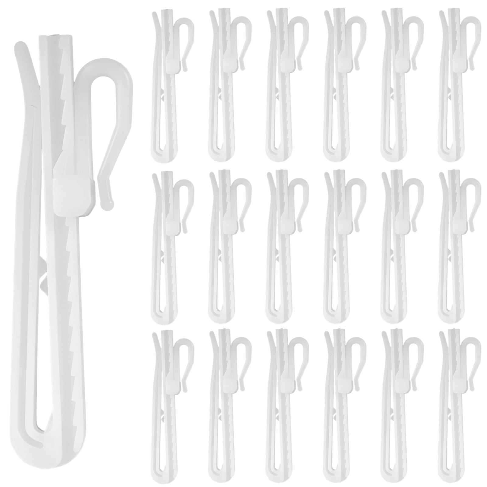 50 Pcs Plastic Curtain Hooks, Heavy Duty Curtain Clip Hooks, Adjustable ...