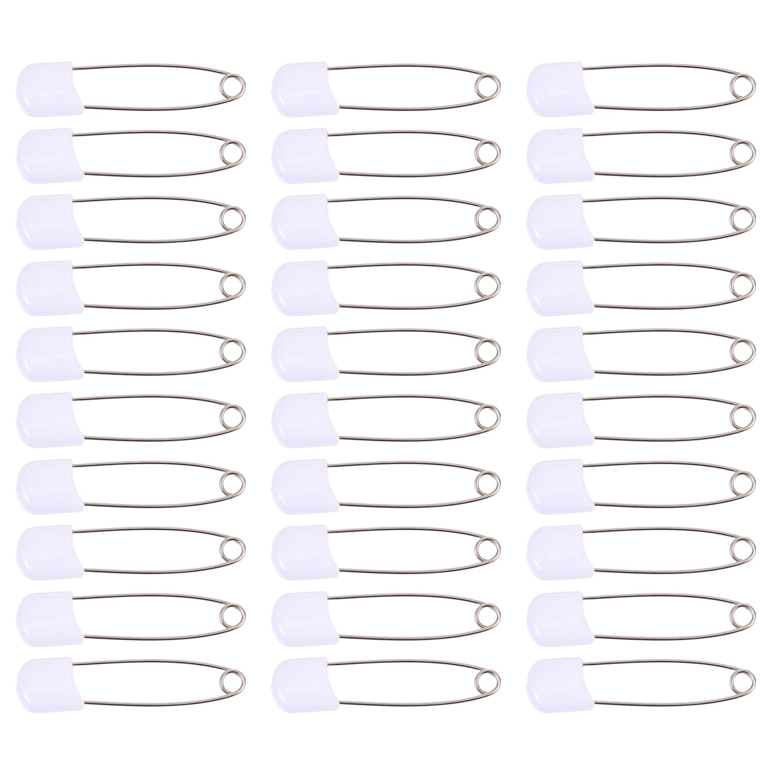 50 Pcs Plastic Safety Pin Diaper Pins Large Quilting Baby Child White ...