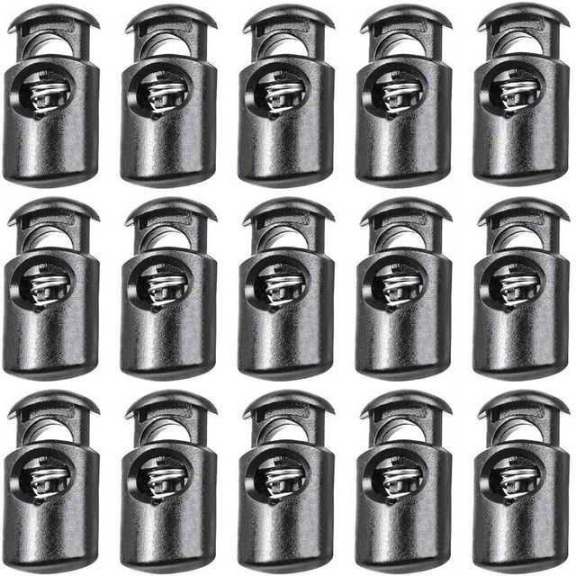 50 Pcs Plastic Toggle Spring Stop Single Hole String Cord Locks
