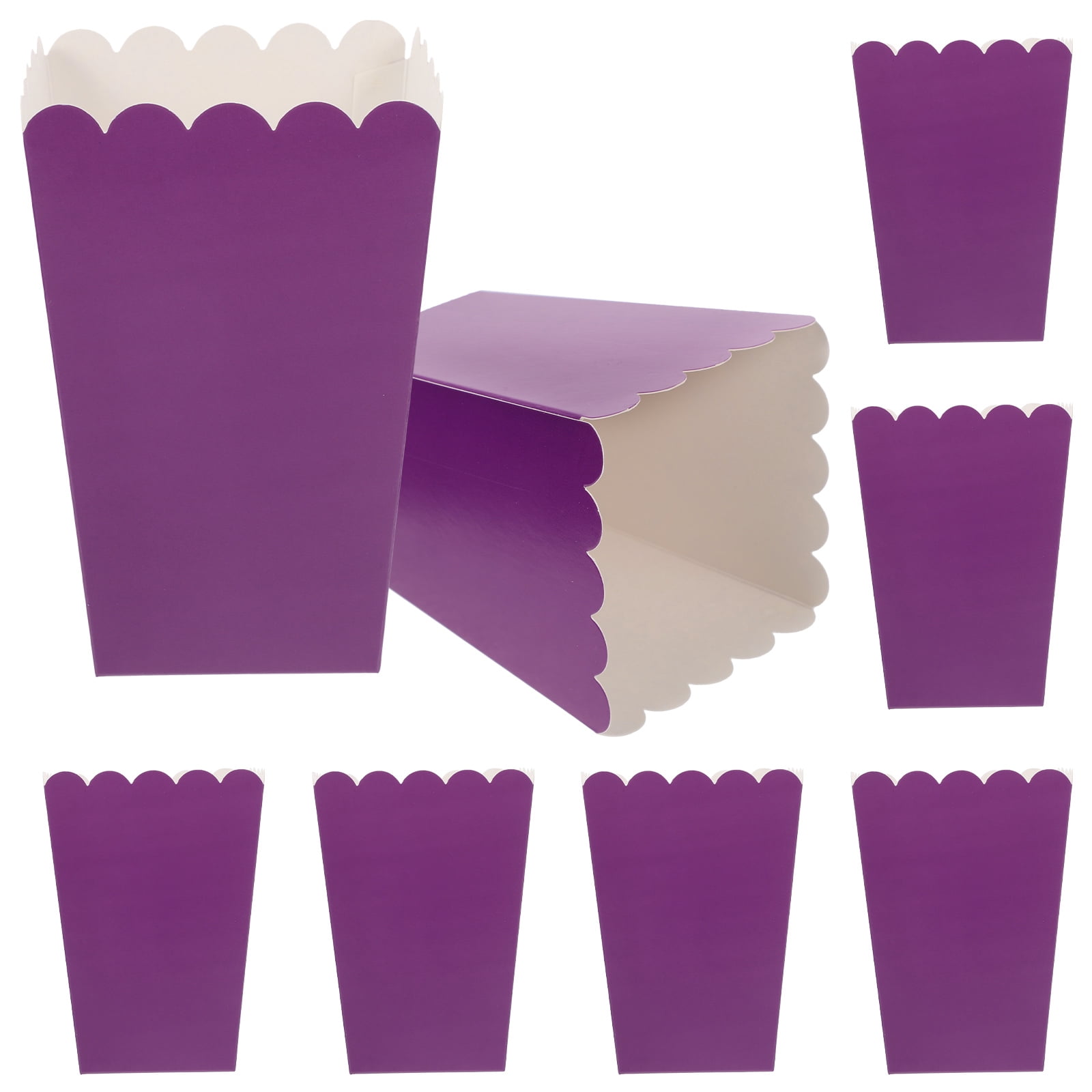 50 Pcs Popcorn Boxes for Birthday Party Purple Container Mini Simple ...