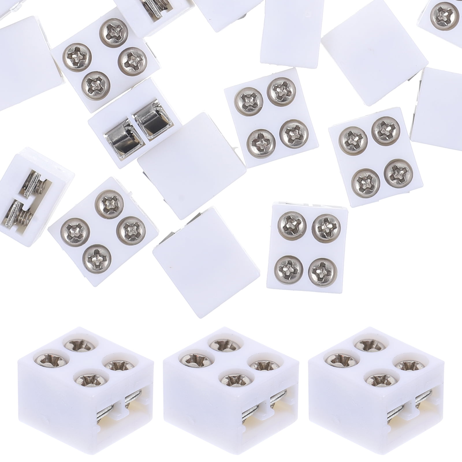 50 Pcs Press-fit Connector Speaker Plugs LED Light Strip White ...